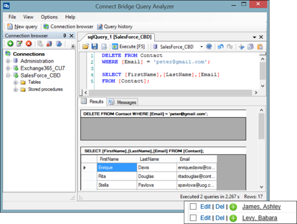 SQL integration of Exchange and Salesforce - Connecting Software